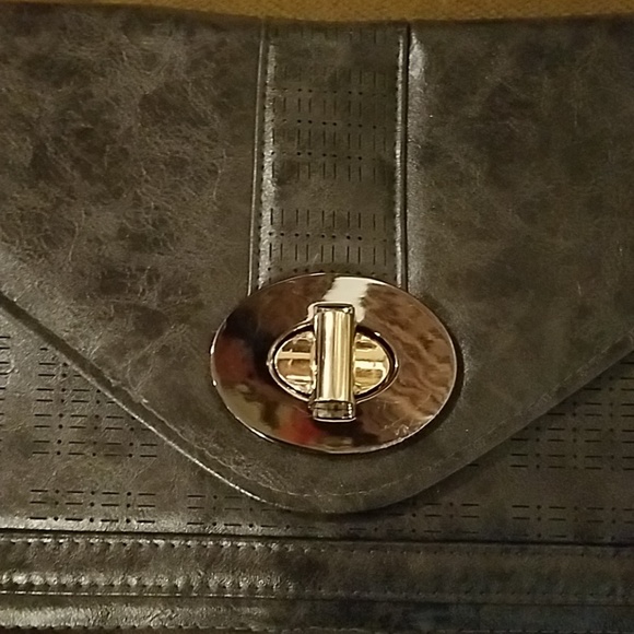 MMS Design Studio | Bags | Mms Dark Gray Clutch With Chain | Poshmark